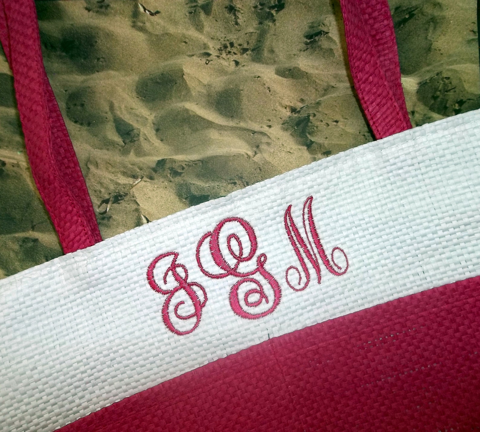 Monogrammed Large Tote Bag Personalized Custom Monogram | Etsy