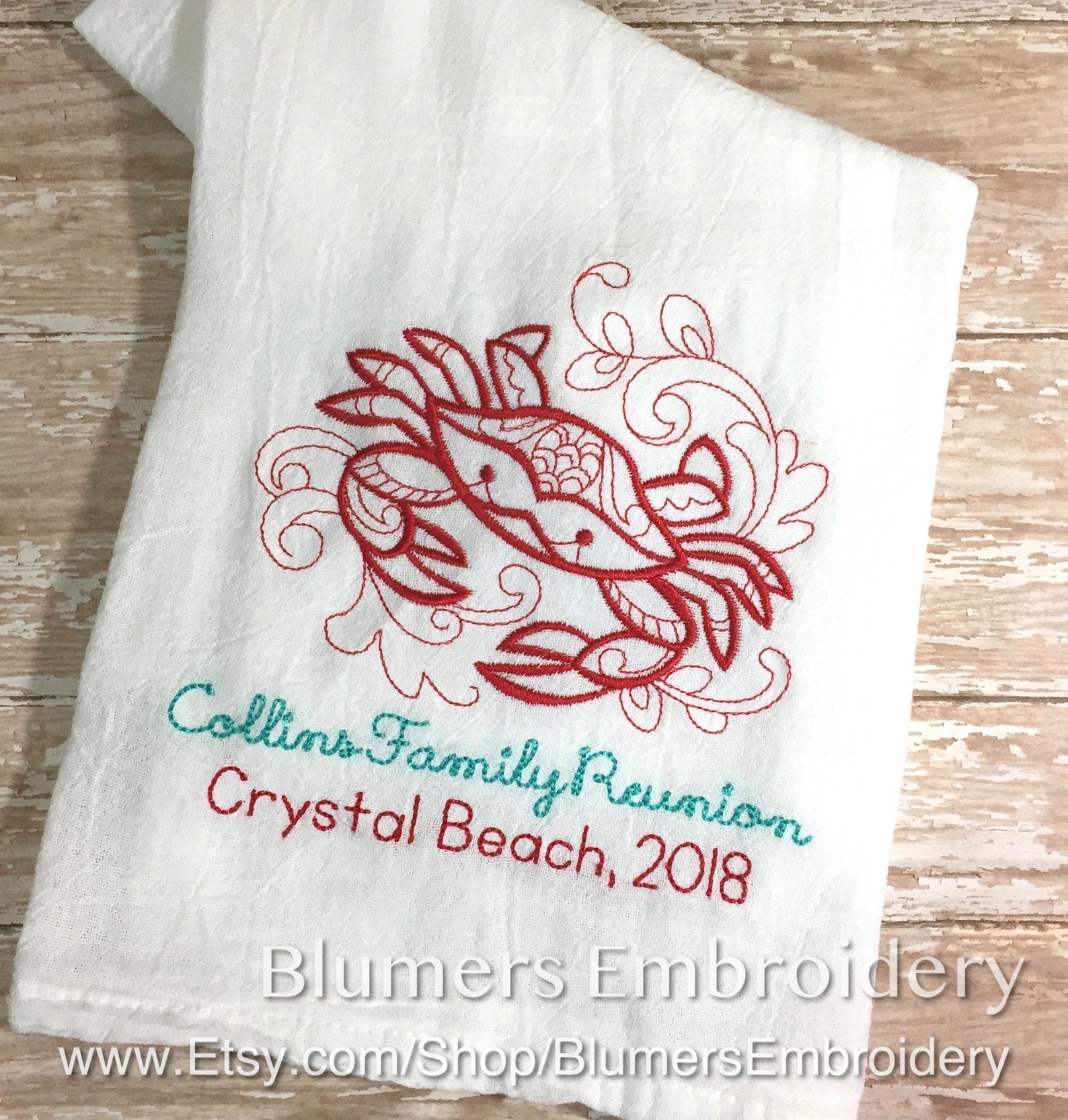 Personalized Flamingo Sea Life Kitchen Dish Cloth Towel Shell - Etsy