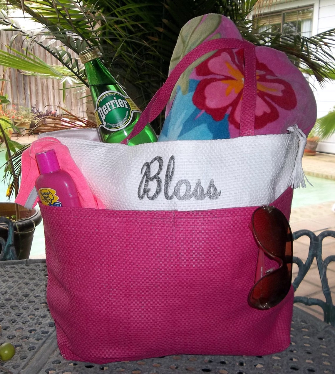 Monogrammed Large Tote Bag Personalized Tote Custom Bag Monogram Ladies ...