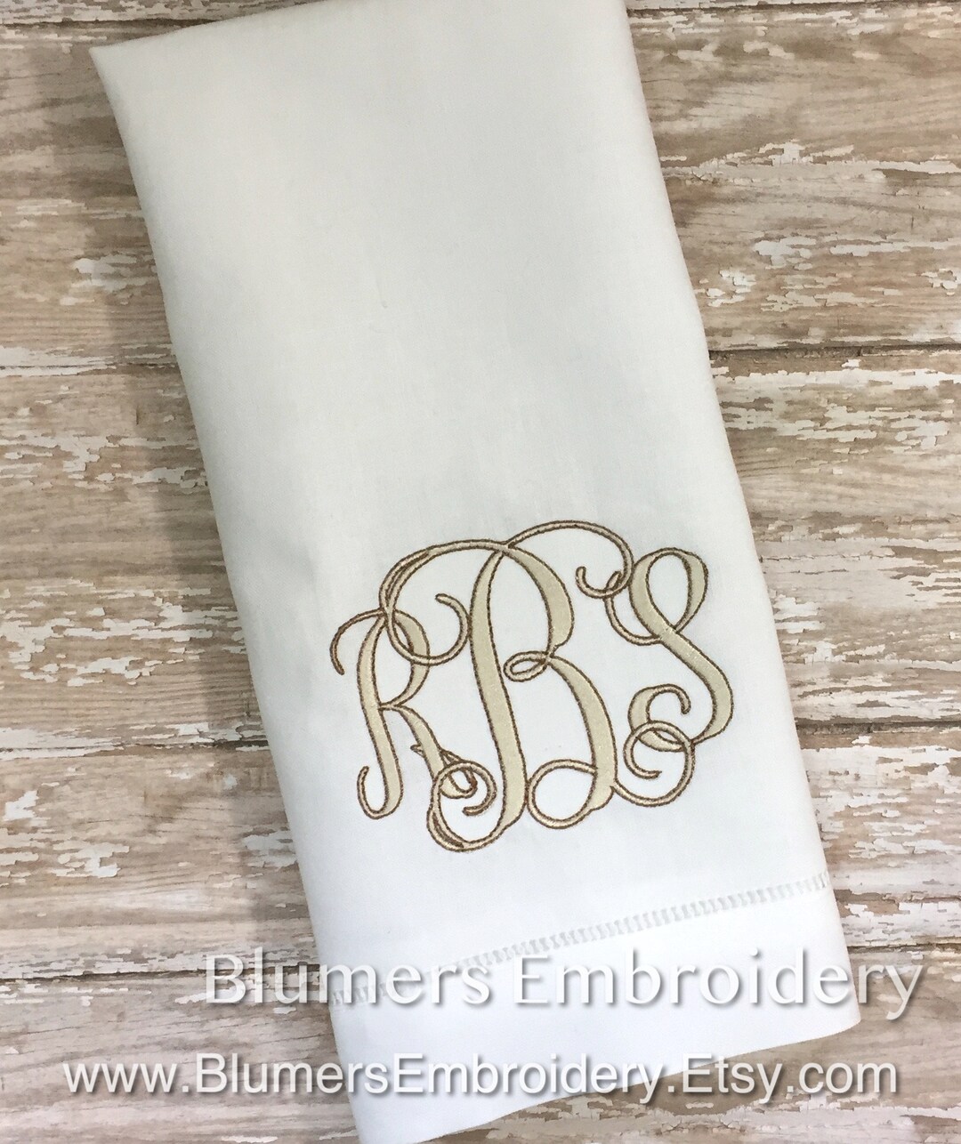 Monogrammed Linen Guest Hand Towel Custom Monogram Initials Tea Towel ...