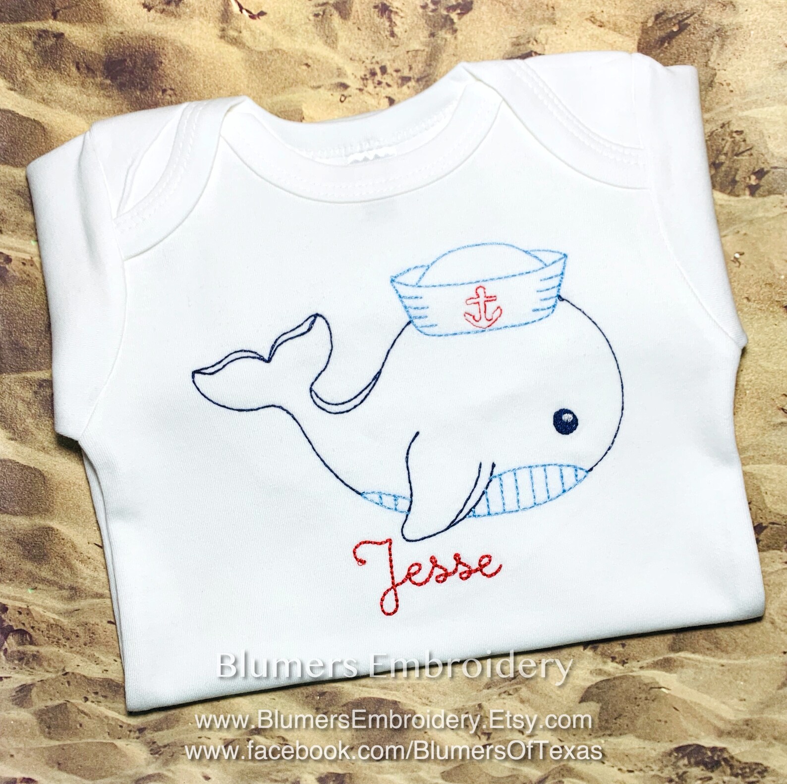 Sailor Whale Nautical Monogrammed Personalized Baby Bodysuit - Etsy