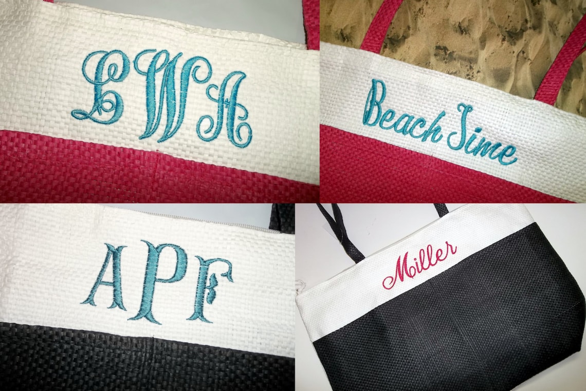 Monogrammed Large Tote Bag Personalized Custom Monogram | Etsy