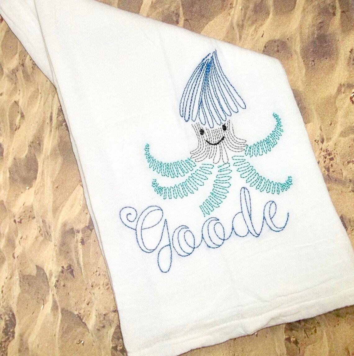 Monogrammed Sea Life Kitchen Dish Cloth Towel / Whale Fish - Etsy