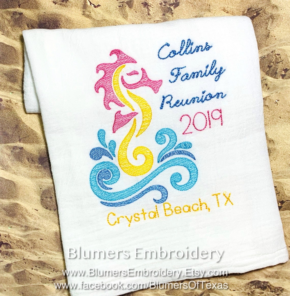 Personalized Flamingo Sea Life Kitchen Dish Cloth Towel Shell - Etsy