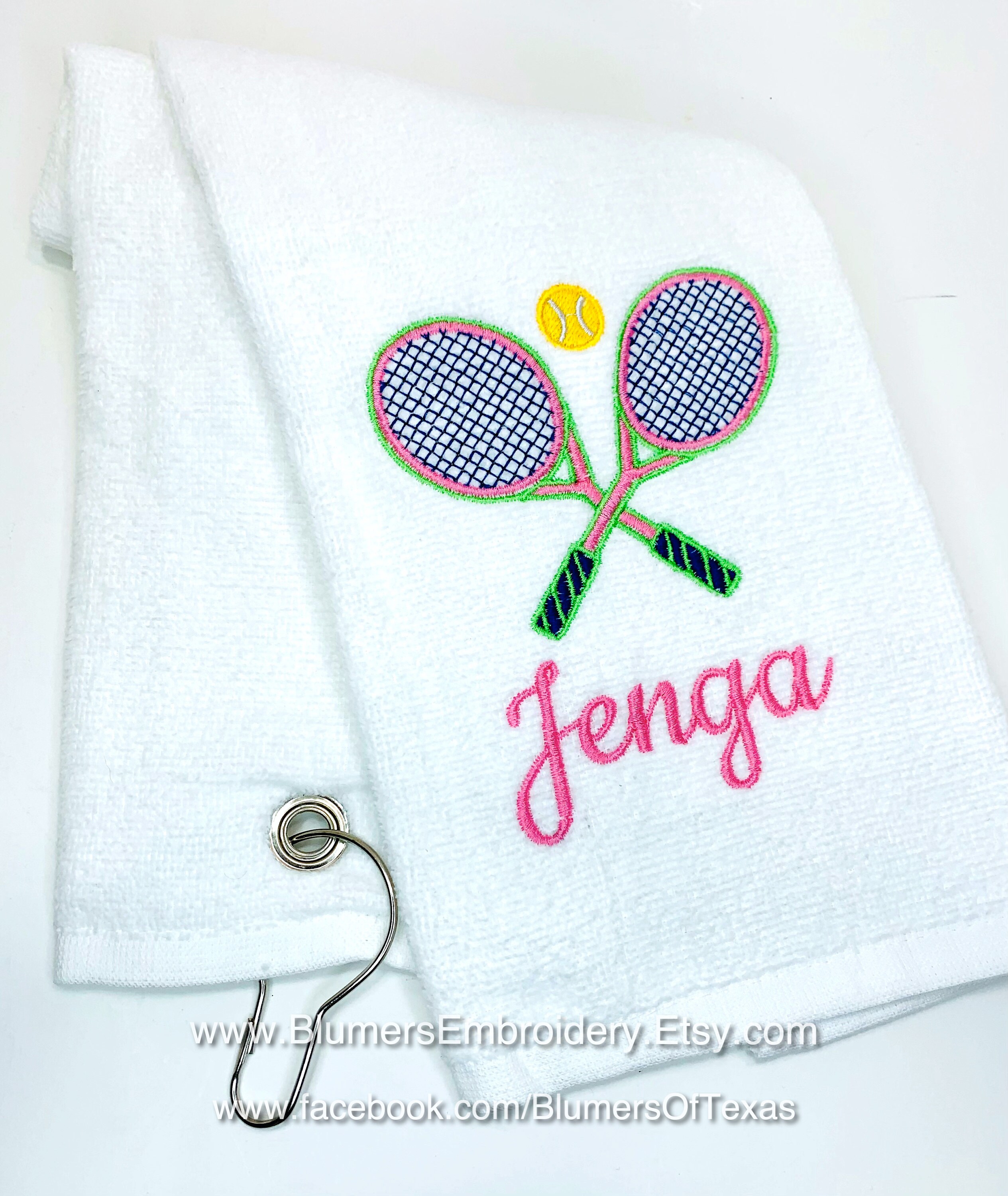 Personalized Tennis Towel w/ Clip Monogrammed Tennis Towel | Etsy