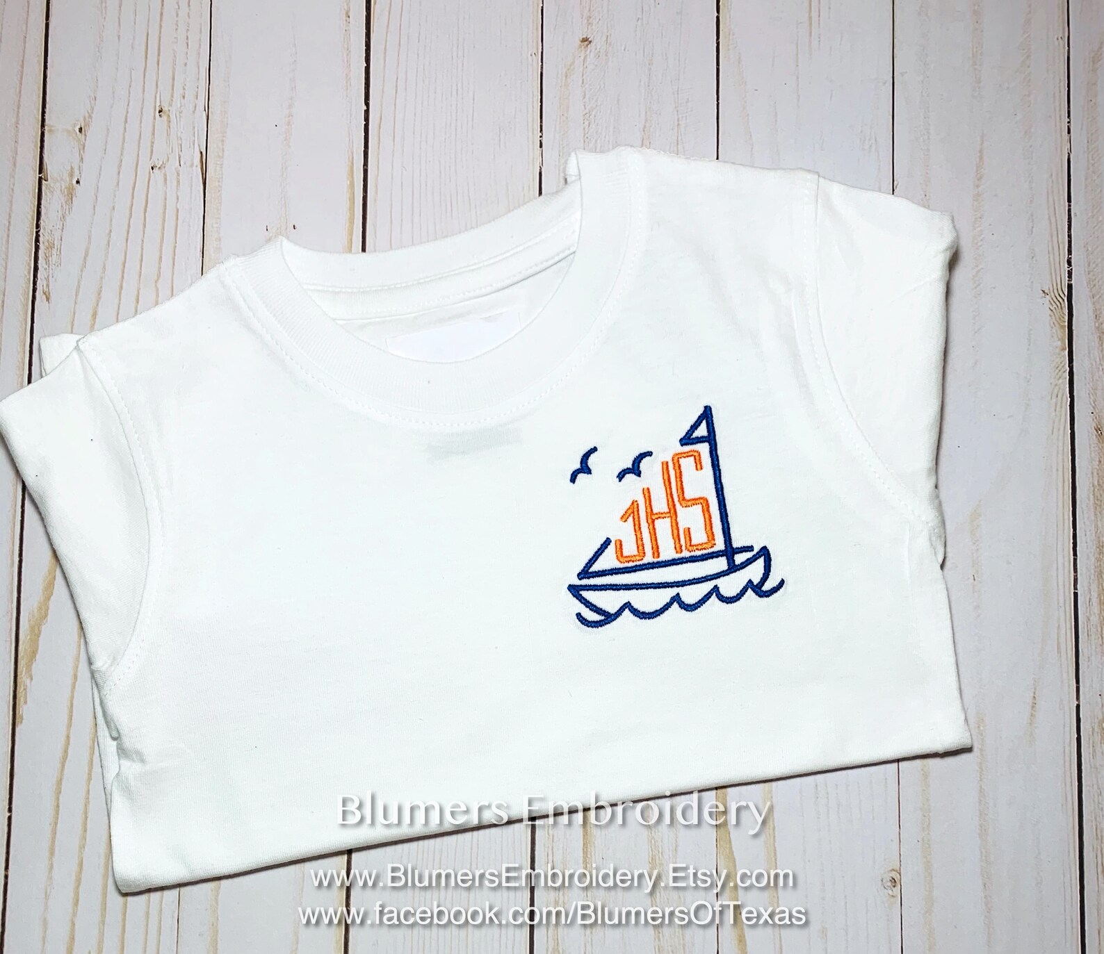 Sailboat Monogram Shirt Personalized Embroidered Nautical | Etsy