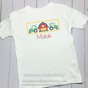 Tractor Barn Farm Personalized T Shirt/bodysuit/romper Farmer Kids ...