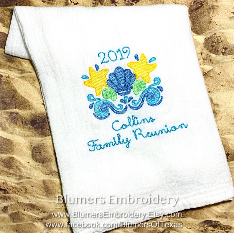 Personalized Flamingo Sea Life Kitchen Dish Cloth Towel Shell - Etsy