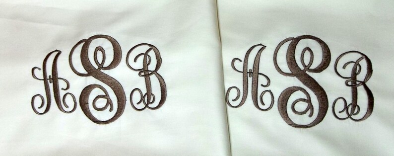 Monogrammed Pillowcase Set Custom Personalized Monogram Bed - Etsy