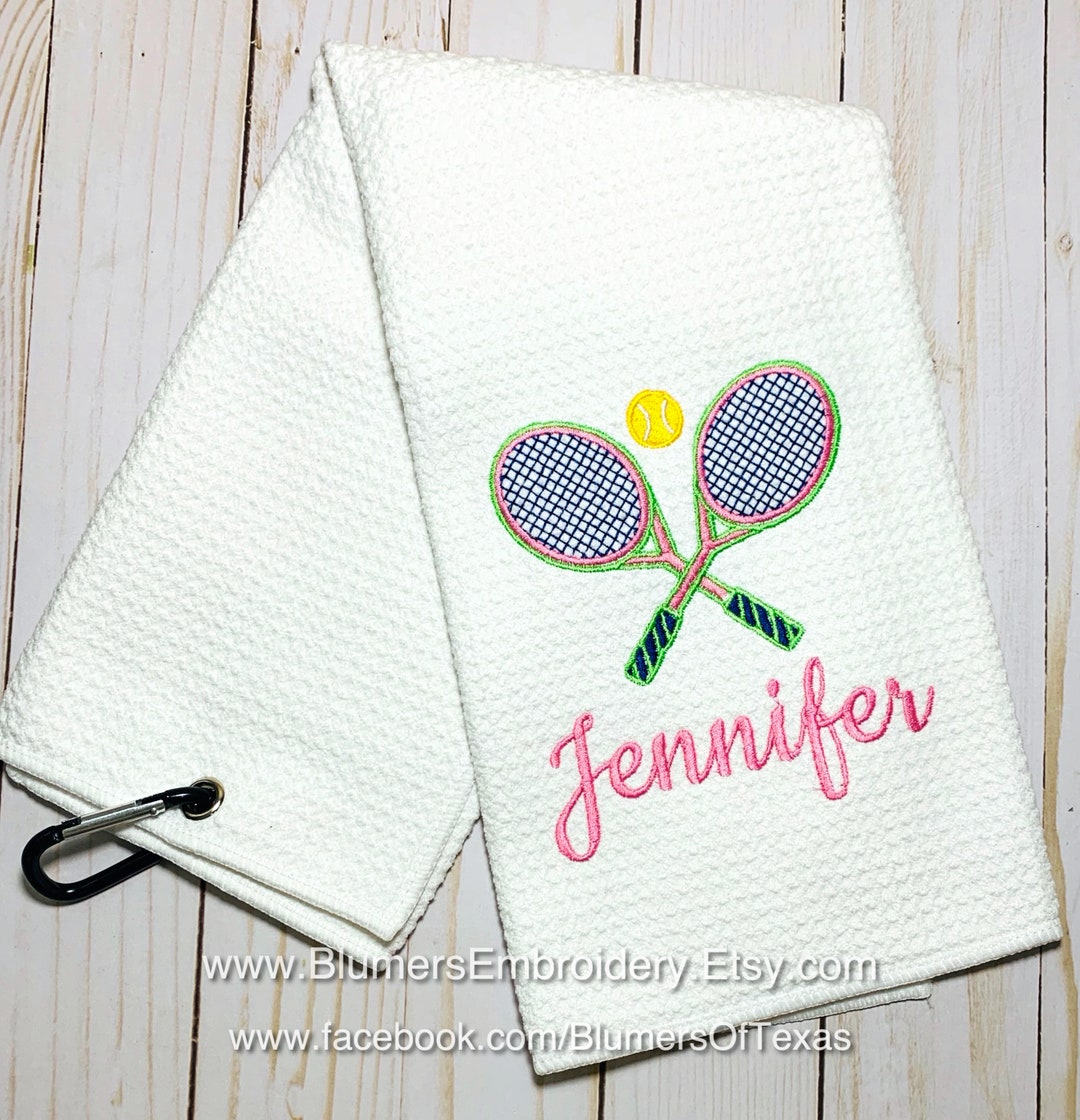 Personalized Tennis Towel W/ Clip Monogrammed Tennis Towel Custom ...