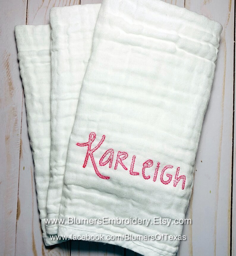 Monogrammed Muslin Burp Cloth Set Personalized Burp Cloth Gift ...