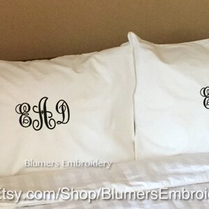 Monogrammed Pillowcase Set, Custom Personalized Monogram Bed Bedding ...