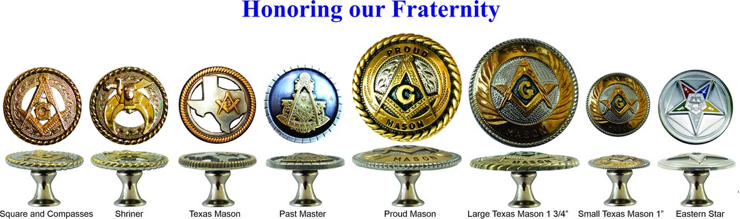 Masonic Drawer or Cabinet Knobs, Set of 6 - Etsy