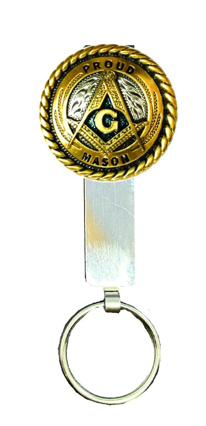 Freemasons Square and Compass Masons Concho and Leather Keychain ...