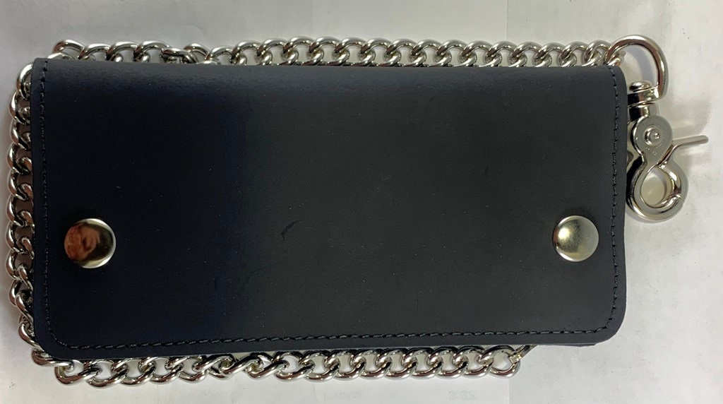 Custom Leather Long Black Chain Wallet. MADE IN USA - Etsy
