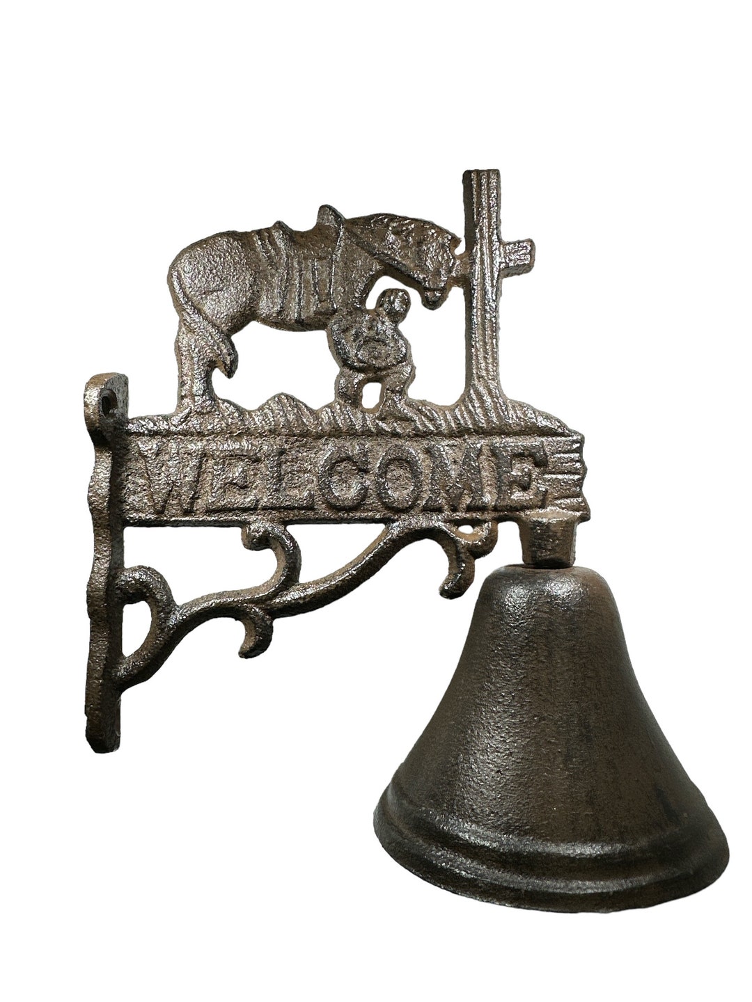 Unique Cast Iron Cowboy Church Welcome Bell (rustic Brushed Brown) - Etsy