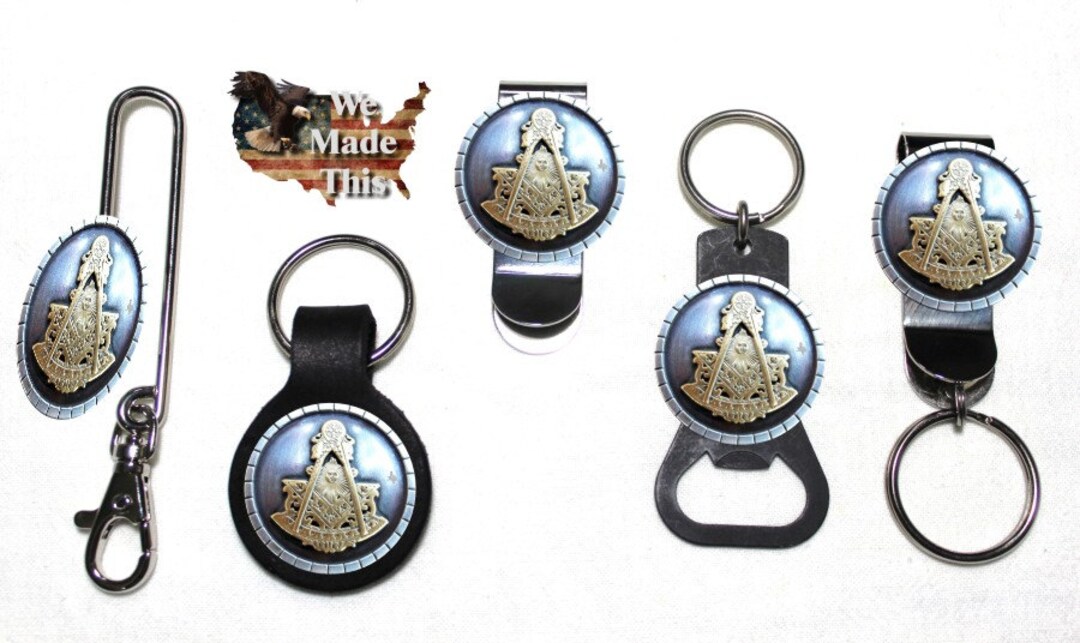 Freemason Past Master Masonic Concho Bottle Opener, Key Fob, Key Holder ...