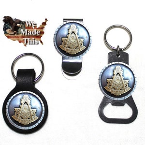 Freemason Past Master Masonic Concho Bottle Opener, Key Fob, Key Holder, or Money Clip Mason - Etsy