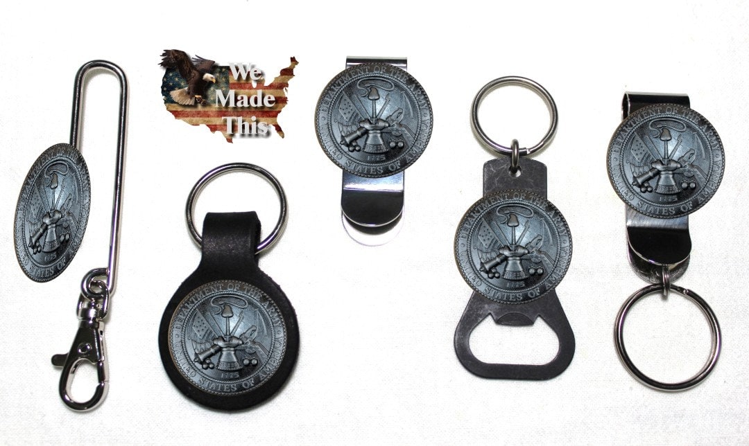 United States Army Concho Bottle Opener, Key Fob, Key Holder, or Money ...