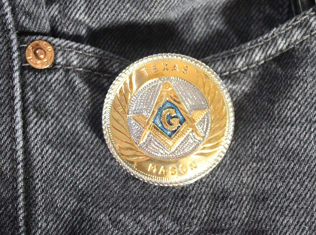 Large Texas Mason Out of the Pocket Key Holder 1 3/4 Inch Diameter Clip ...