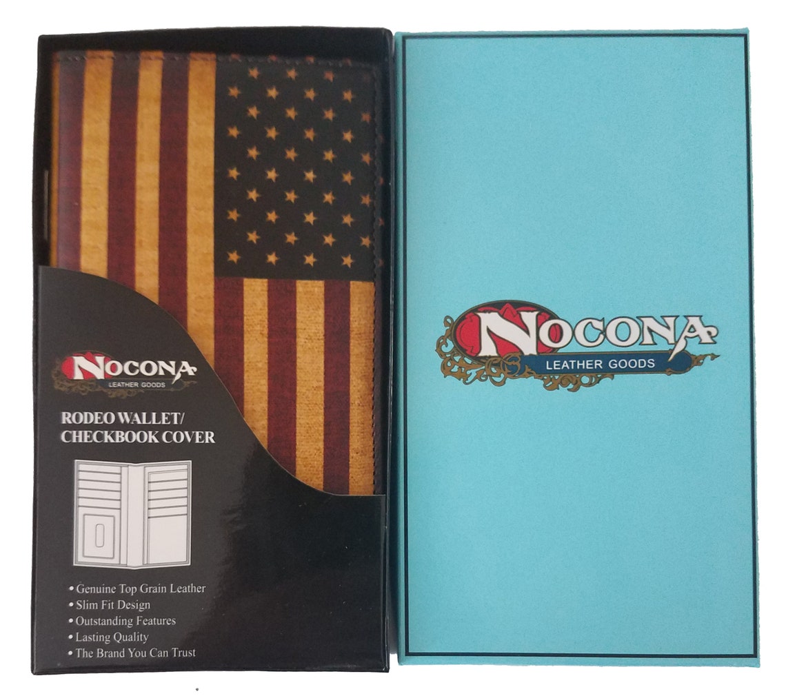 Nocona Classic American Flag Long Wallet Military Mason | Etsy