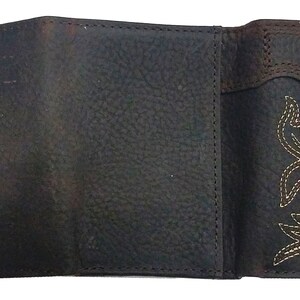 Custom Ariat Premium Shield Brown Tri-fold Wallet Military Mason ...