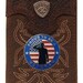 Custom Ariat Premium Shield Brown Tri-fold Wallet Military Mason ...