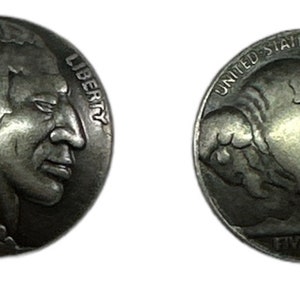 25 Indian Head or Buffalo Nickel Upholstery Tacks Nails 7/8 Dia 1/2 ...