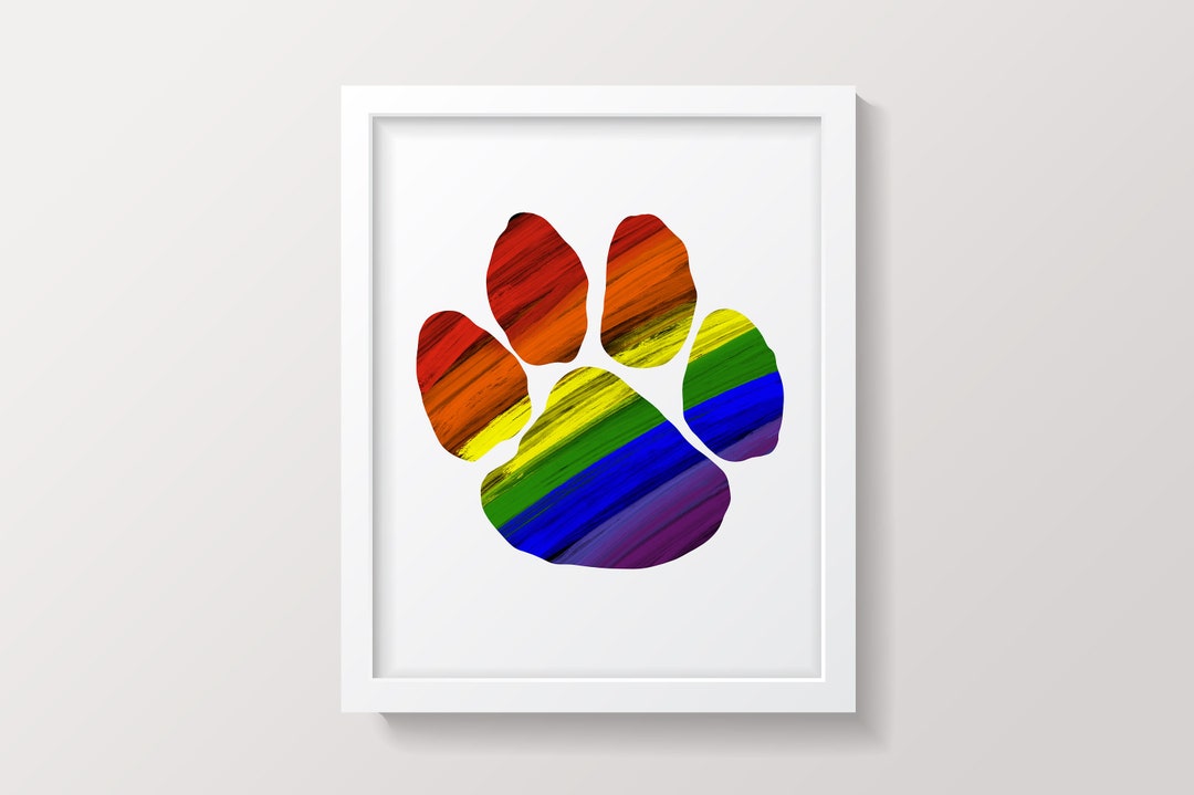 Rainbow Paw Print Pet Remembrance Art Printable - Etsy