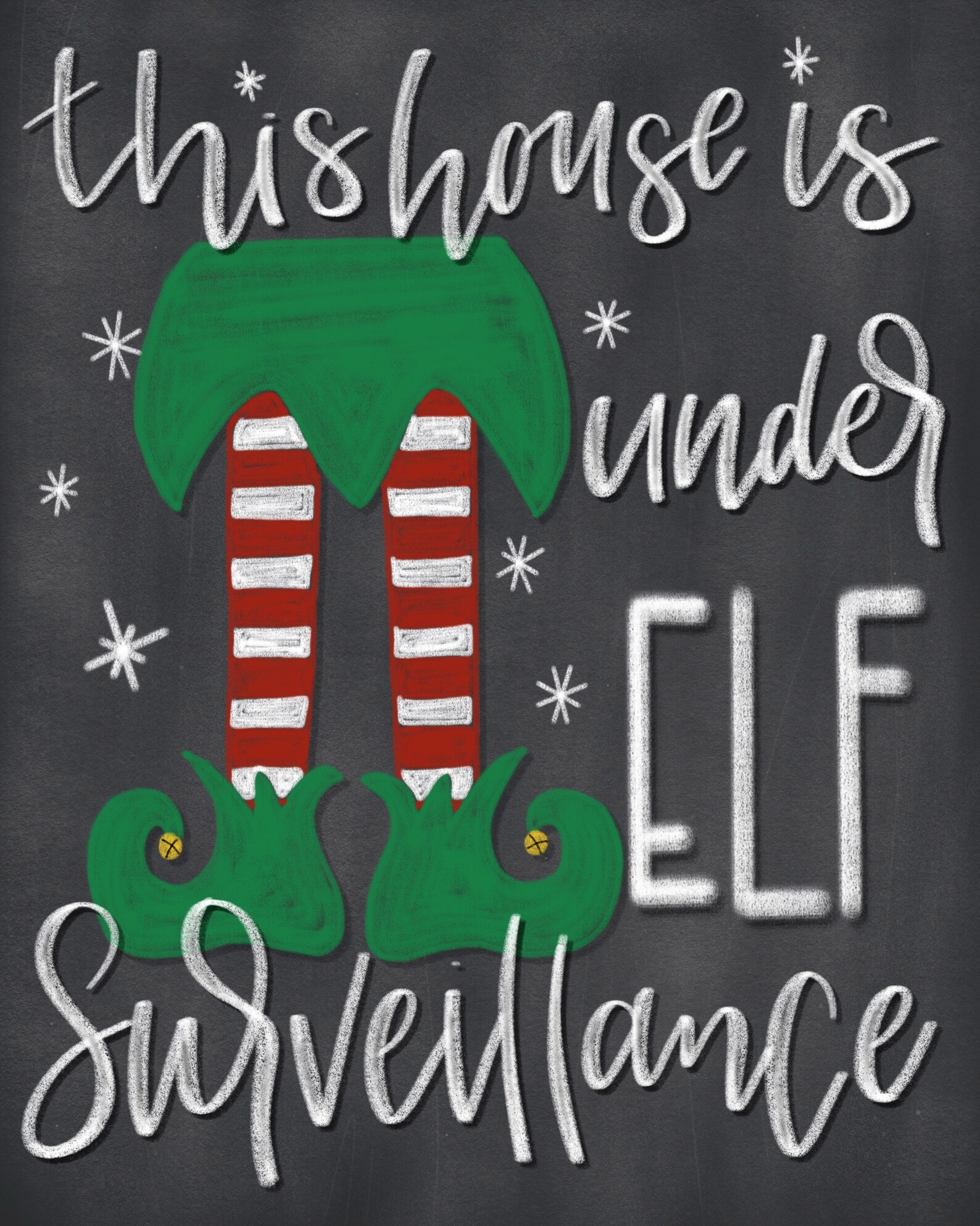 Elf Surveillance Christmas Decoration Art Print - Etsy