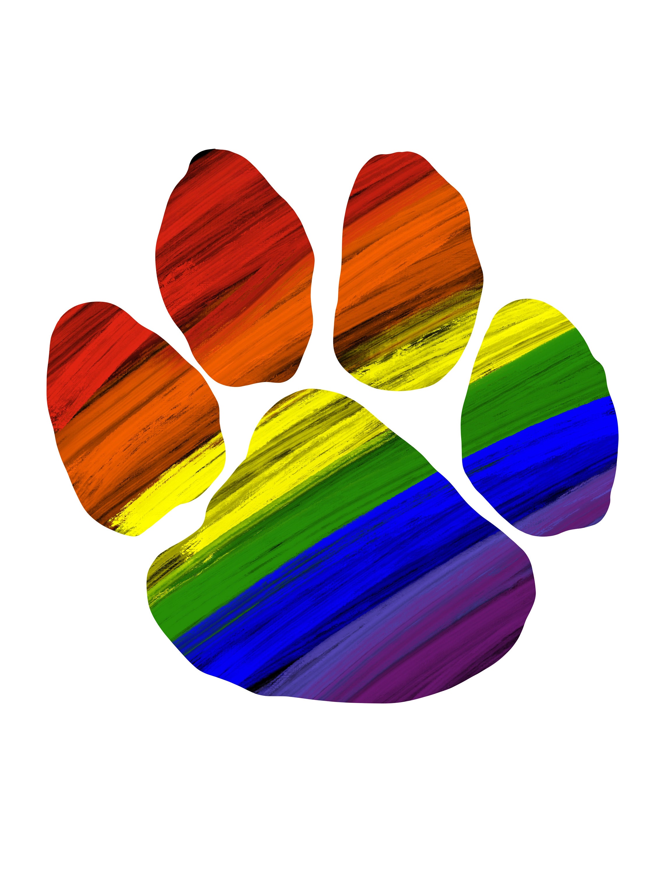 Rainbow Paw Print Pet Remembrance Art Printable - Etsy
