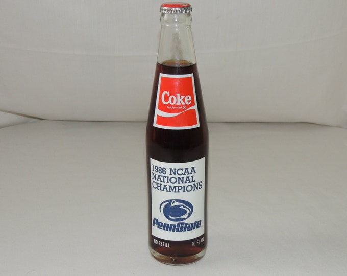 Vintage Coca-cola Penn State Joe Paterno 1986 NCAA National Champions ...
