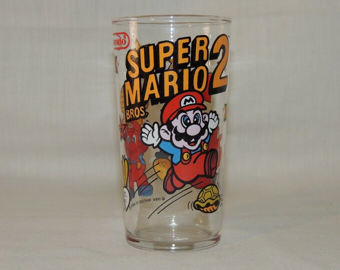 1989 Nintendo Super Mario Bros 2 Video Game Collector Glass - Etsy