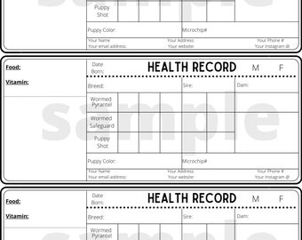 Printable Dog Record | Etsy