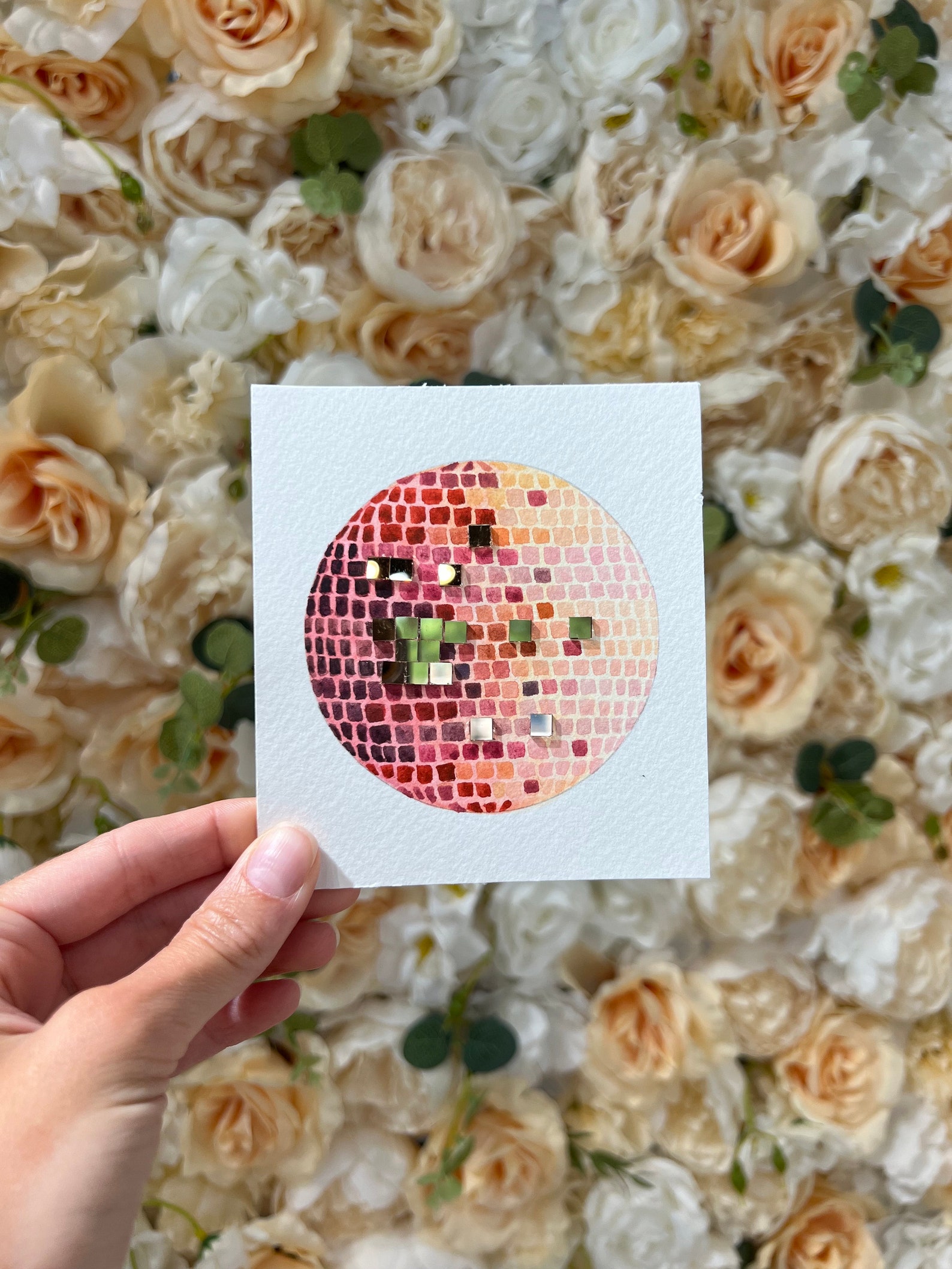 Watercolor Disco Ball Print - Etsy