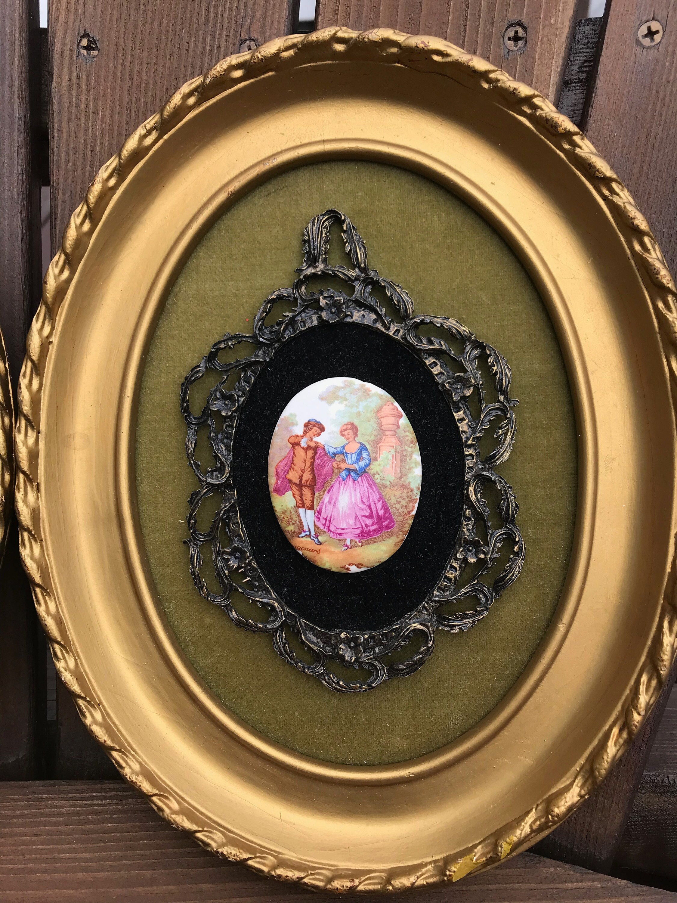 Set 2 Large 10 Oval Medallions Victorian Plaques Unique - Etsy