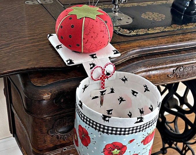 Thread Catcher With Detachable Pincushion, Tomato Pincushion, Scrap ...