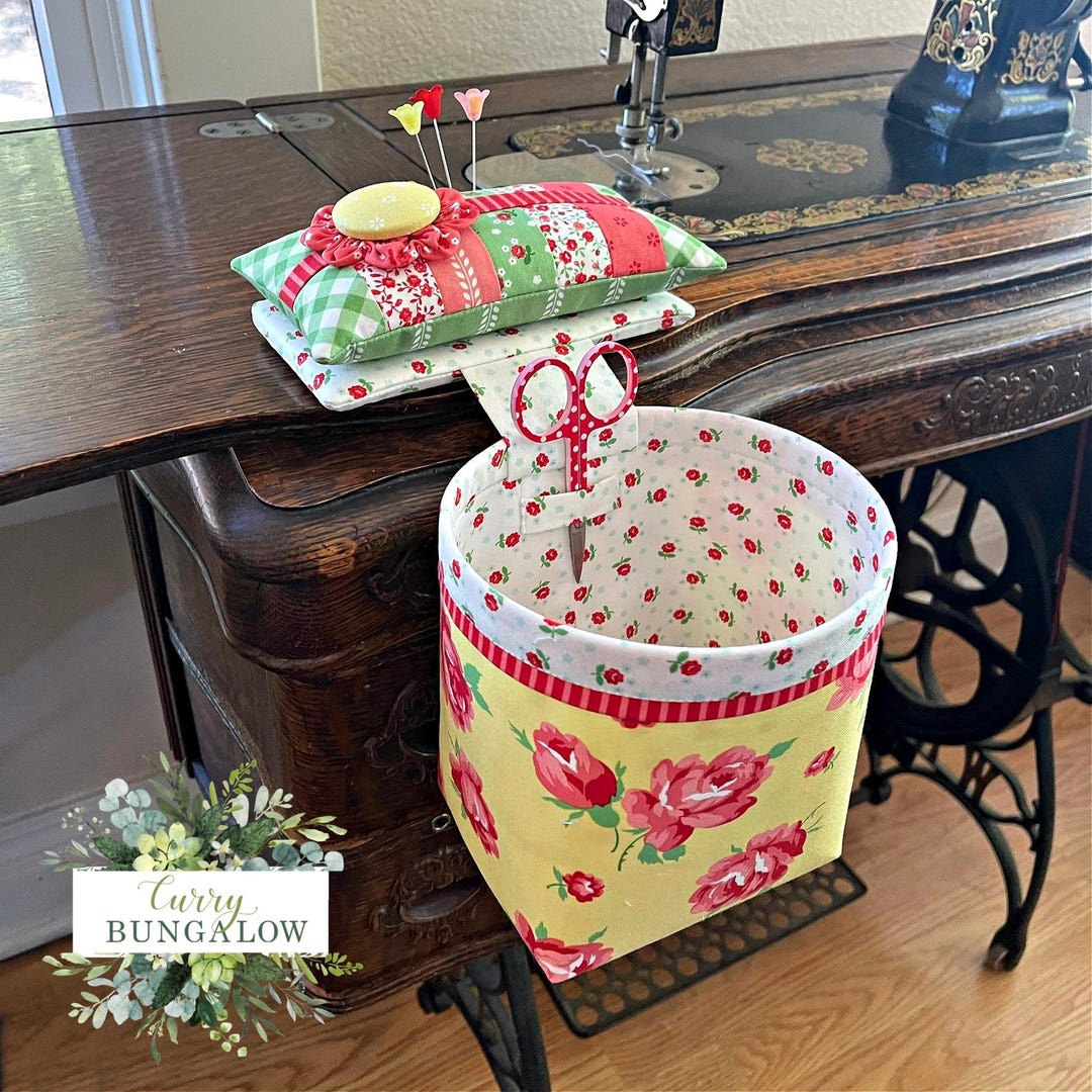 Thread Catcher W/ Detachable Parchwork Pincushion, Scrap Catcher ...