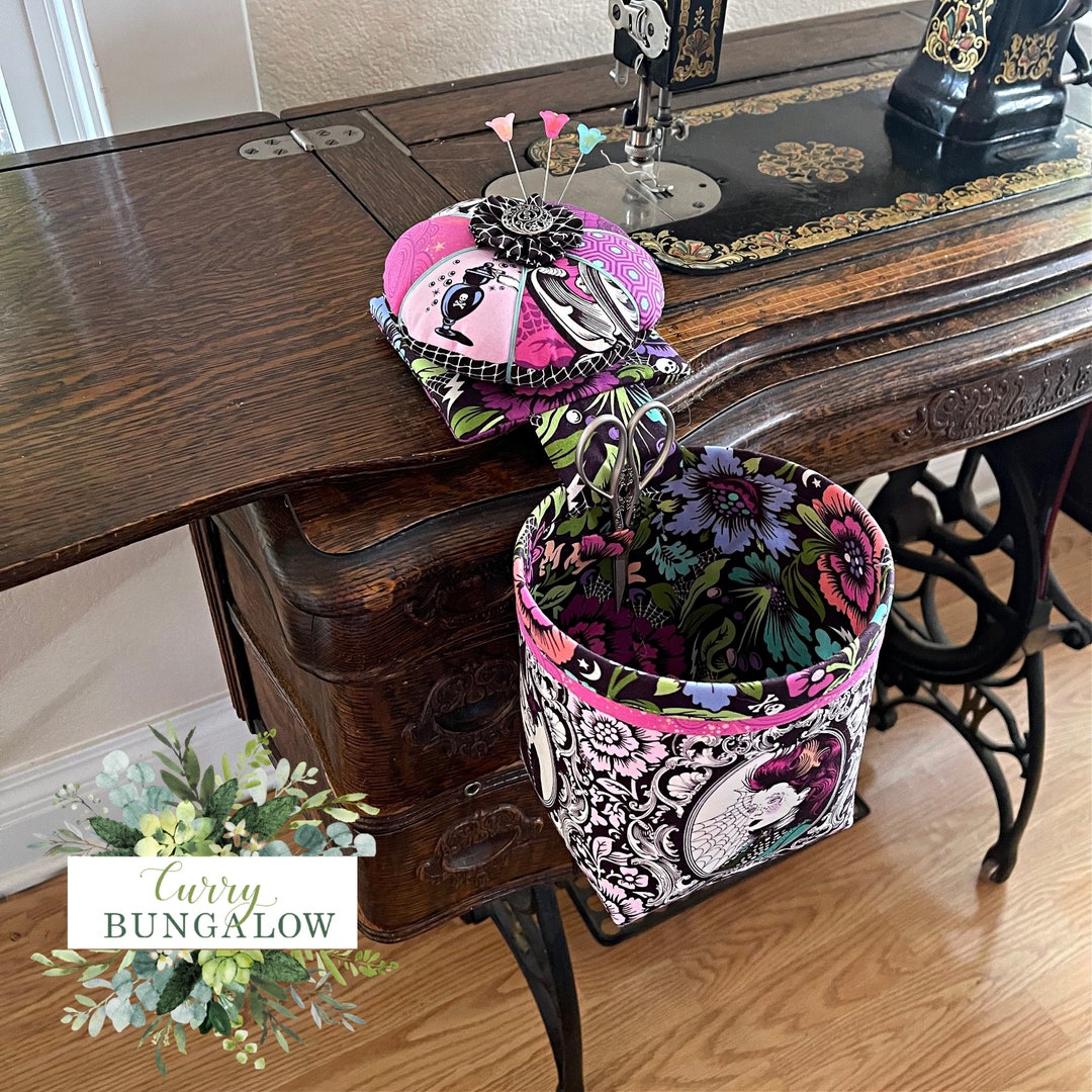 Thread Catcher With Detachable Patchwork Pincushion With Needle Minder ...