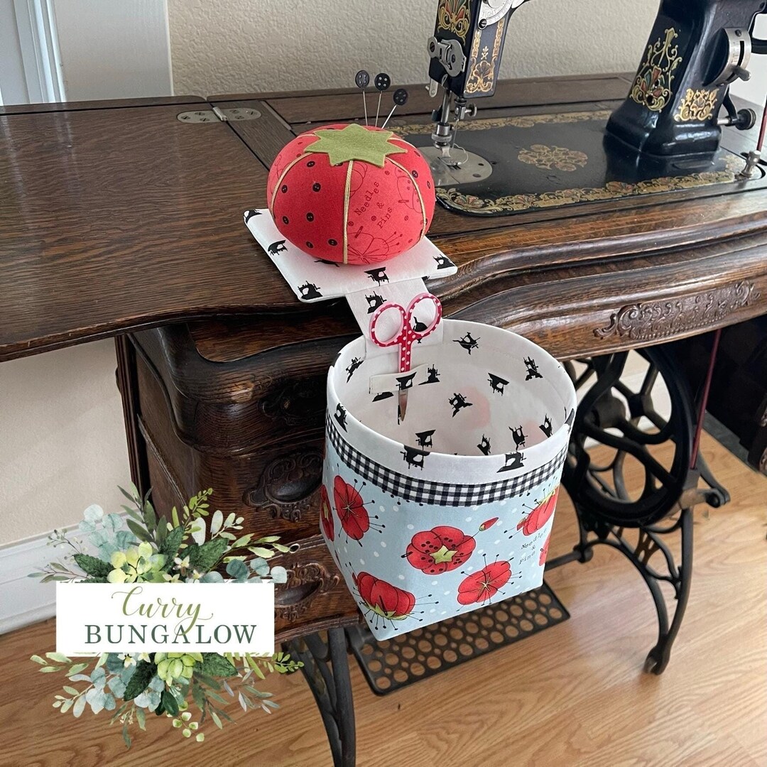 Thread Catcher With Detachable Pincushion, Tomato Pincushion, Scrap ...