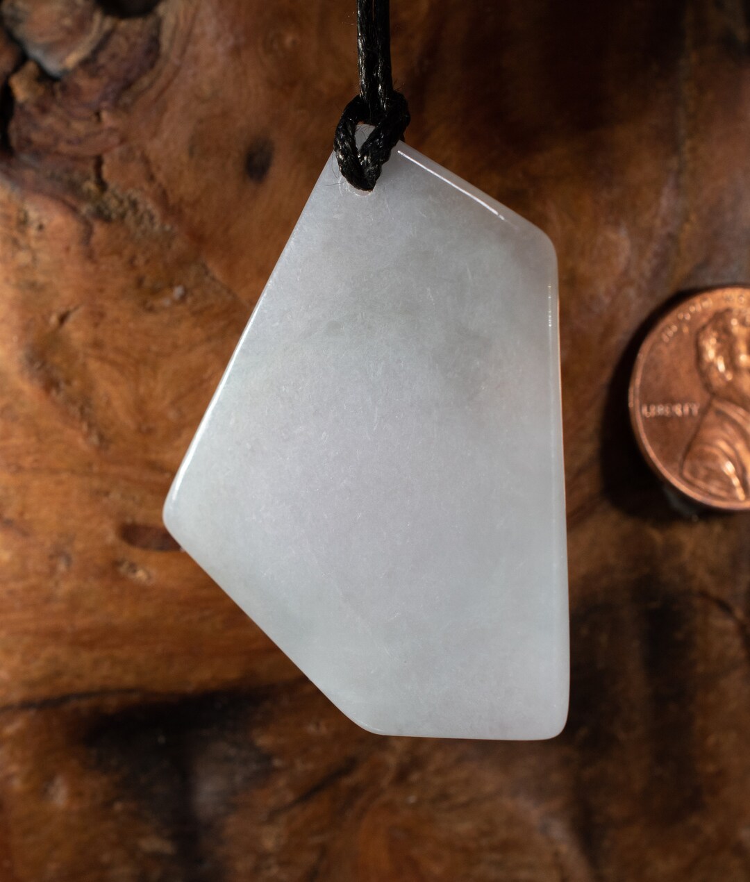 Colgante de jade birmano con cadena de plata esterlina de 20 pulgadas ...