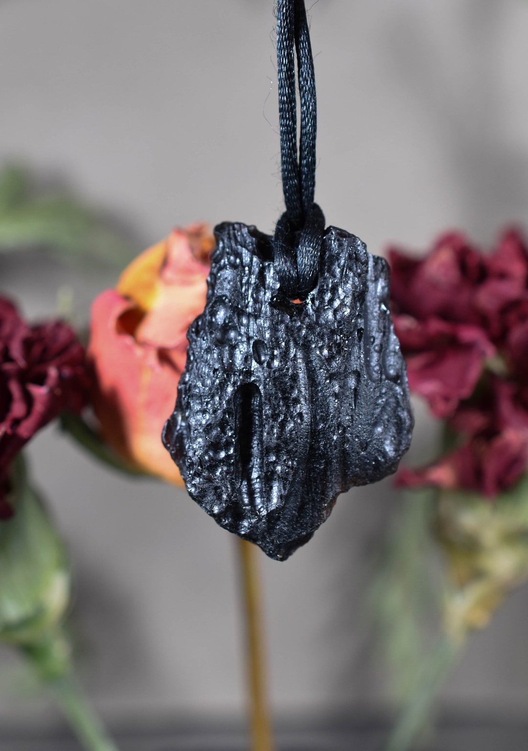 Tektite Pendant , Tektite Black Meteorite Necklace Tektite Bead ...