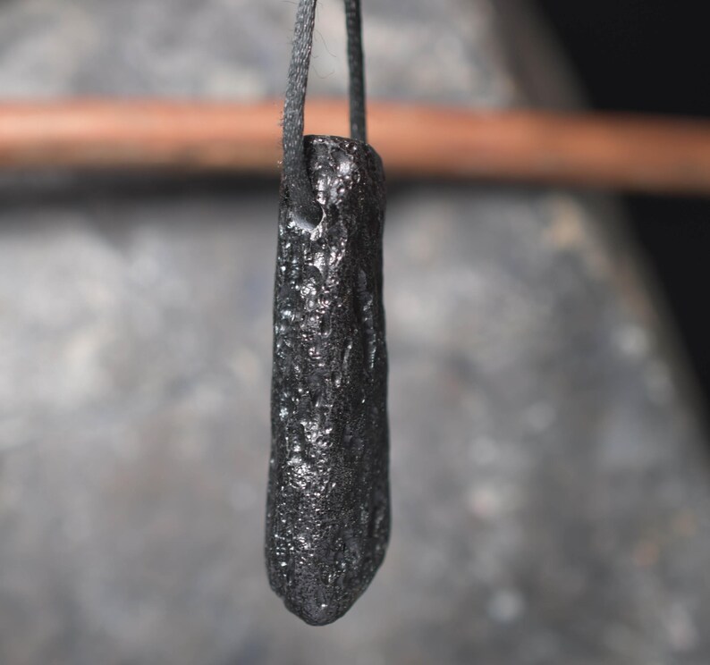 Tektite Pendant , Tektite Black Meteorite Necklace Tektite Bead ...