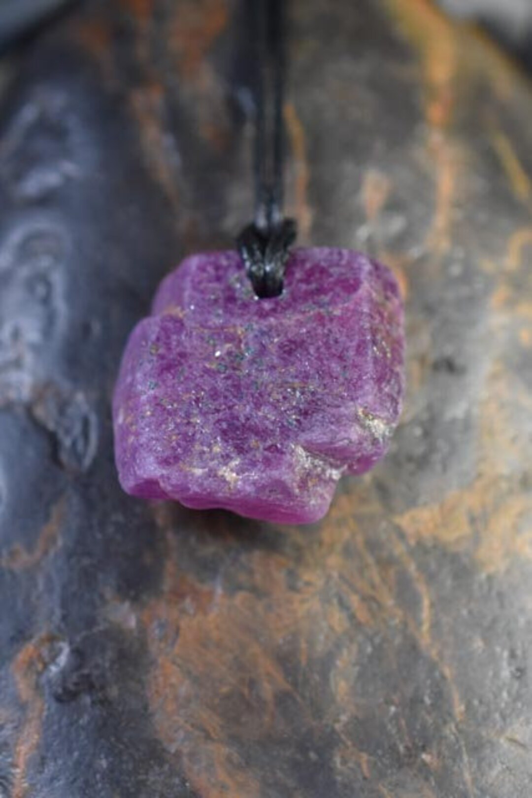 Sapphire Pink Corundum Ruby Crystal Gemstone Pendant Necklace, Quality ...