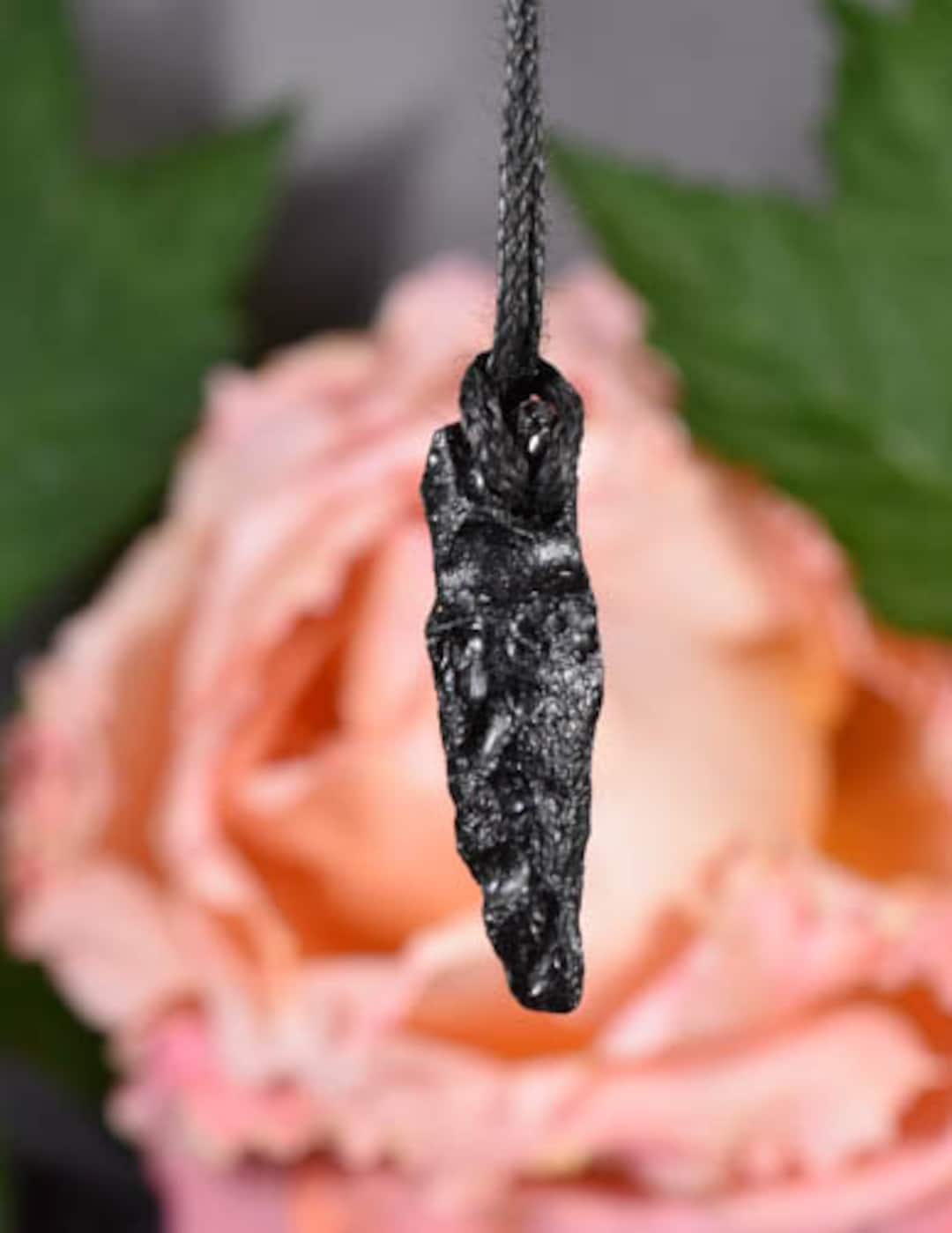 Tektite Pendant , Tektite Black Meteorite Necklace Tektite Bead ...