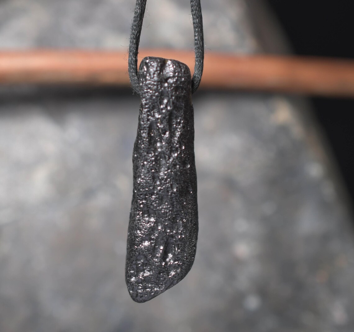 Tektite Pendant , Tektite Black Meteorite Necklace Tektite Bead ...