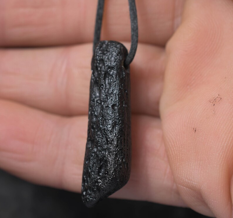 Tektite Pendant , Tektite Black Meteorite Necklace Tektite Bead ...