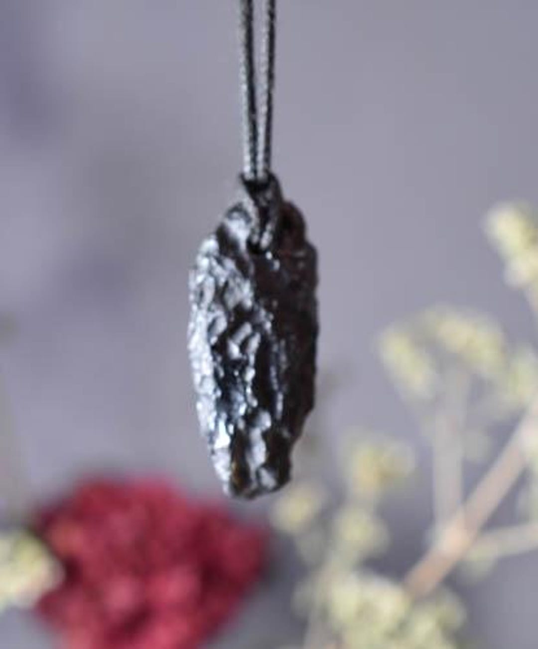 Tektite Pendant , Tektite Black Meteorite Necklace Tektite Bead ...