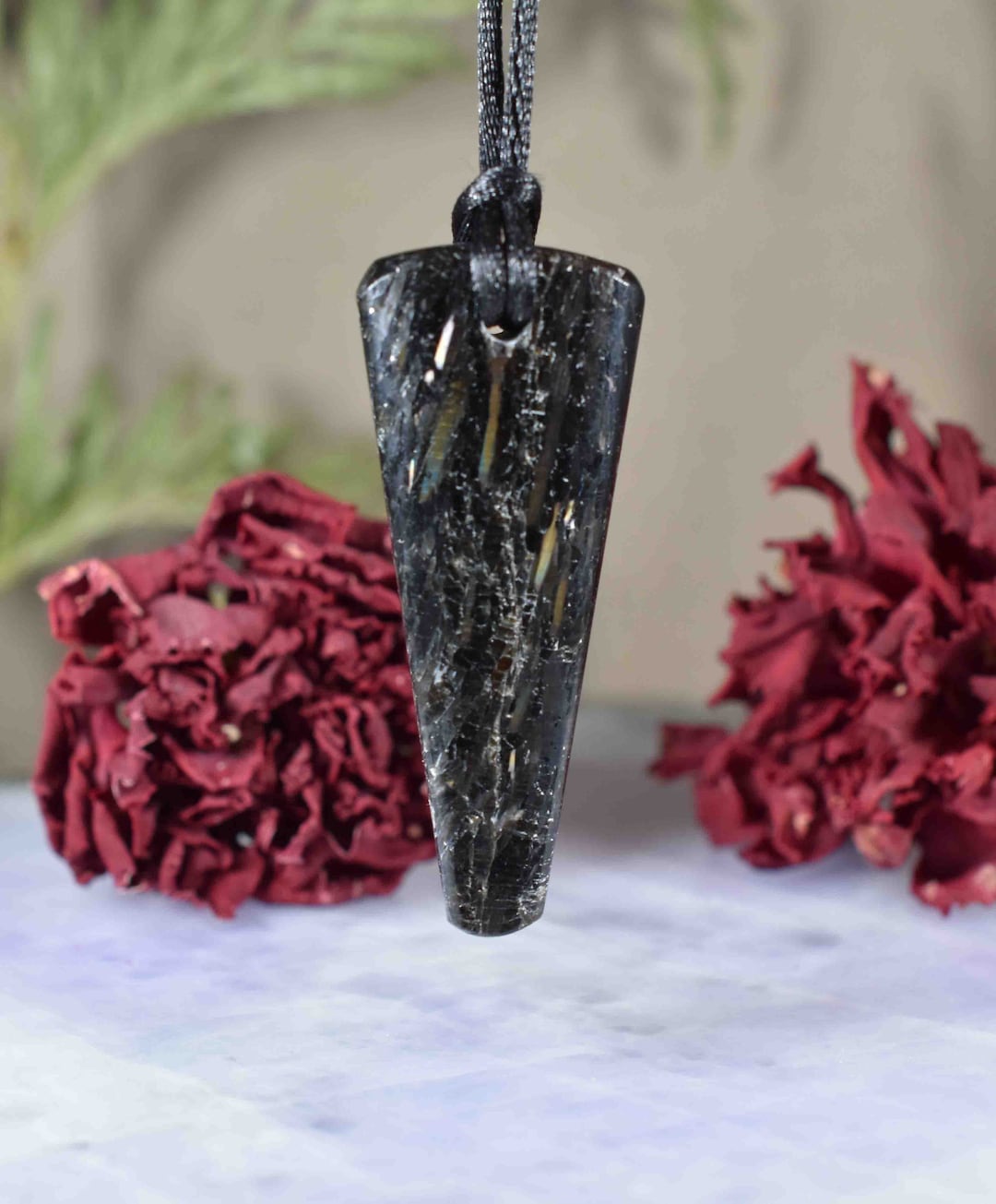 Nuumite Pendant Hand Cut Nuummite Pendant Nuummite Necklace Stone ...