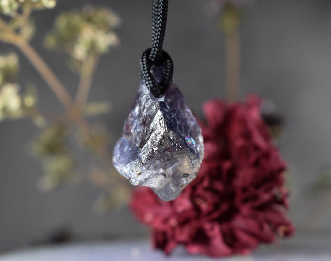 Iolite Uncut Natural Iolite Pendant,indian Iolite Necklace, Iolite ...